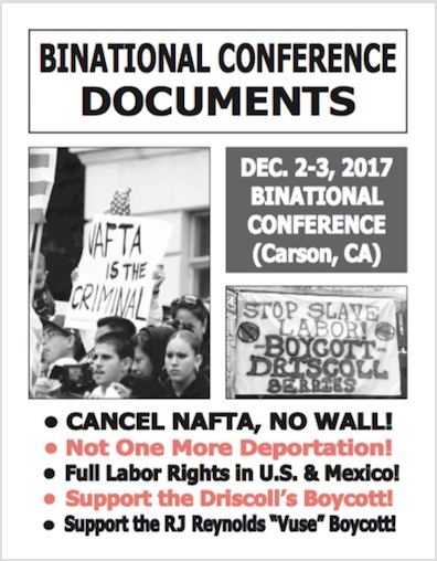 Binational Campaign – Cancel Nafta, no Wall ! ¡ Alto al TLCAN, No al Muro